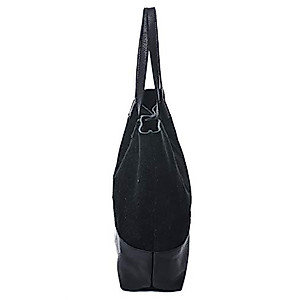 Carla Mancini 'Keira' Designer Tote Bag in Black and Metallic Black Italian Nappa Leather Made in America