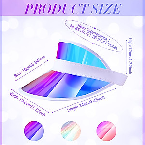 24 Pieces Sun Visor Hats Adjustable Beach Golf Cap Clear Visor Hats for Women Men UV Protection Translucent Hat for Sports Outdoor Activities (Silver, Purple, Blue)