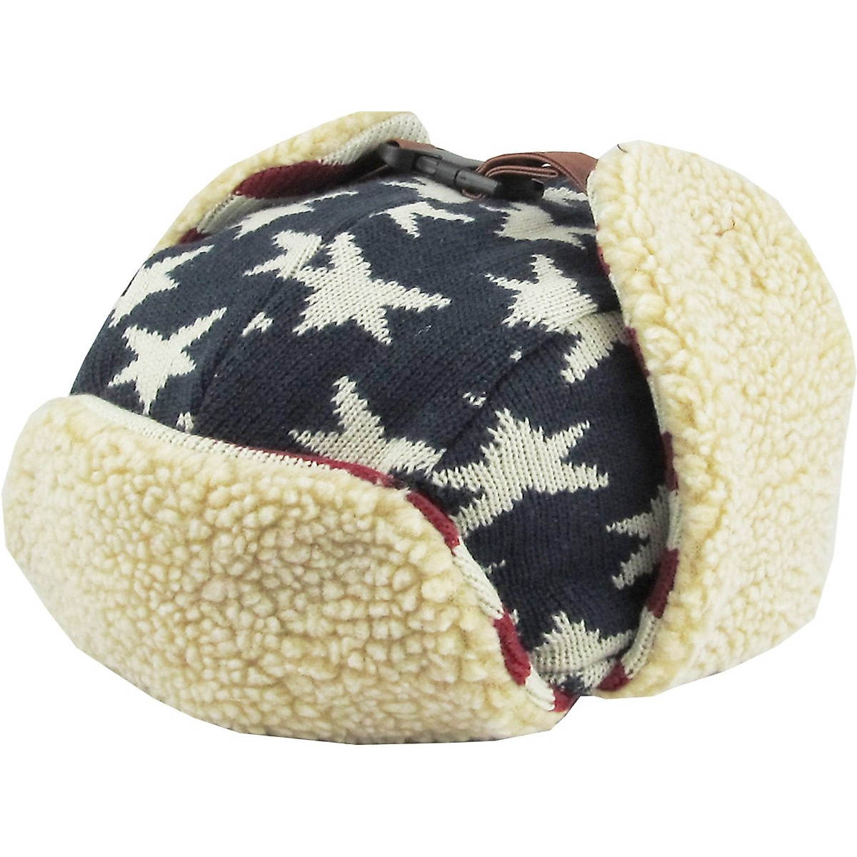 KBW-617 NAV-RED Stars and Stripes America Flag Aviator Trapper hat Trooper Ear Flaps Ushanka Eskimo Warm Winter Cold