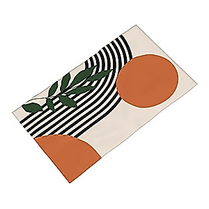 Mid Century Boho Hand Towel Bohemian Abstract Leaves Kitchen Dishes Towels for Shower Pool Beach Spa Gym Yoga Travel