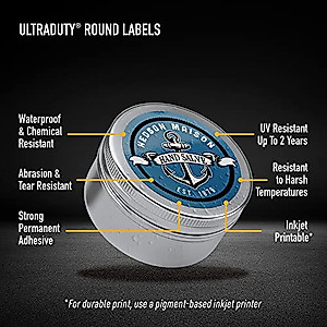 Avery UltraDuty GHS Labels, Waterproof, 3 Inch Round Labels, Pack of 3000 White Labels for Use with Pigment Inkjet Printers