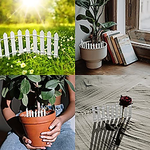 4PCS 47Inch Long Miniature Fairy Garden Fence Mini Wood Picket Ornament Fence for Dollhouse Home Garden Plant Pot Christmas Tree Decorations for Adult (White)