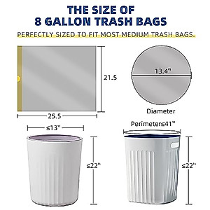 Trash Bags, Drawstring, 45 Count 8 Gallon Trash Bags/Garbage Bags, Wastebasket Liners for Bathroom Bedroom Office Trash Can