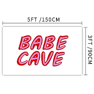 Babe Cave Flag 3x5 Feet Flag Funny Poster Durable Man Cave Wall Flag with 4 Brass Grommets This beautiful entertaining banner flag for College Dorm Room Decor,Outdoor, events, festivals..
