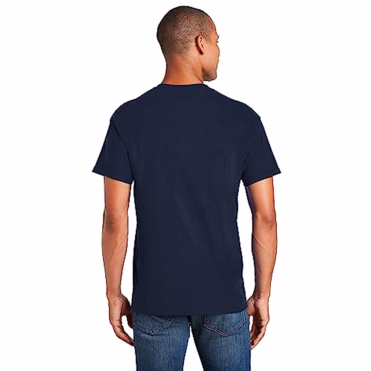 Gildan Men's Crew T-Shirts, Multipack, Style G1100, Navy/Charcoal/Cardinal Red (5-Pack), Medium