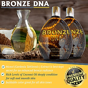 Bronze DNA Natural Sunless Self Tanner Lotion – Sunless Self Tanner for Women and Men – The Gradual Self Tanner for Light, Medium & Dark Tans – XL 13.5 Oz Bottle - Physics Color
