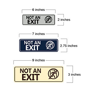 Standard NOT an EXIT (Stick Man) Sign (Brushed Silver) - Small