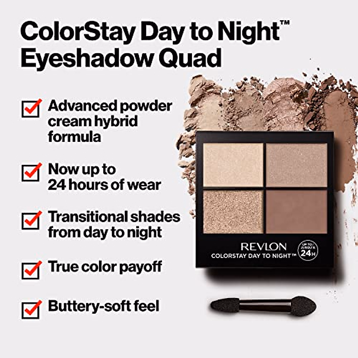 Eyeshadow Palette by Revlon, ColorStay Day to Night Up to 24 Hour Eye Makeup, Velvety Pigmented Blendable Matte & Shimmer Finishes, 530 Seductive, 0.16 Oz