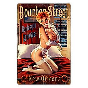 KPSheng After Hours Scotch Pinup Girl Retro Vintage Bar Signs Tin Sign Vintage 8 x 12 Inches