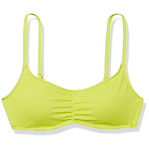 Amazon Essentials Women's Light-Support Bralette Bikini Swimsuit Top, Yellow, Large