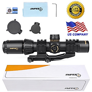 FSI 1-5x30 LPVO Rifle Scope SFP Illuminated Reticle with Mount 30mm Tube (Mil Dot)