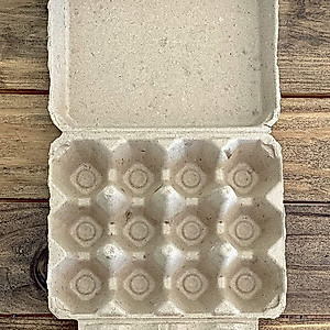 Midautoo 40Pcs Vintage Blank Egg Cartons- Classic 3X4 Style Holds 12 Eggs, Sturdy Design Made from Recycled Egg Box D