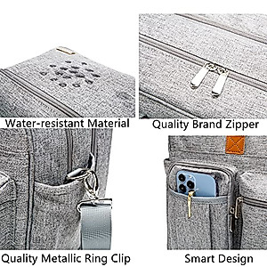 Laptop Tote Bag, Computer Messenger Teacher Bag with 15.7'' Padded Laptop Sleeve Gray