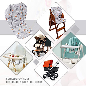 Lomgwumy High Chair Cushion, High Chair Cover Pad, High Chair Pad Cover, Light and Breathable, Soft and Comfortable, Make The Baby Sit More Comfortable (Grey Animal Print)