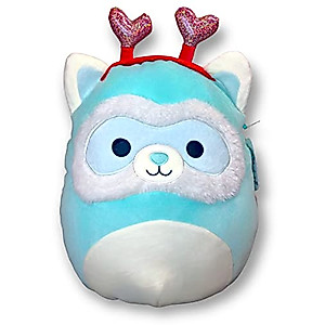 Squishmallows Official Kellytoy 14 Inch Ferret Anneli Plush Turquoise Wearing a Red Glitter Heart Headband - Join These Stuffed Animal Toys and Their 2023 Valentine's Day Squad