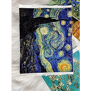 7 pcs of 20x25cm Cotton Twill Fabric Printed Painting of Van Gogh Cotton Twill Fabric for Sewing,Twill Fabric for Making Bags, Quilting,Wall Decor,Cotton DIY Sewing Materials Fabric