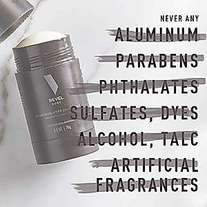 Bevel Deodorant for Men with Coconut Oil and Shea Butter, Aluminum Free, No Streaks, 48 Hour Protection, 2.5 Oz
