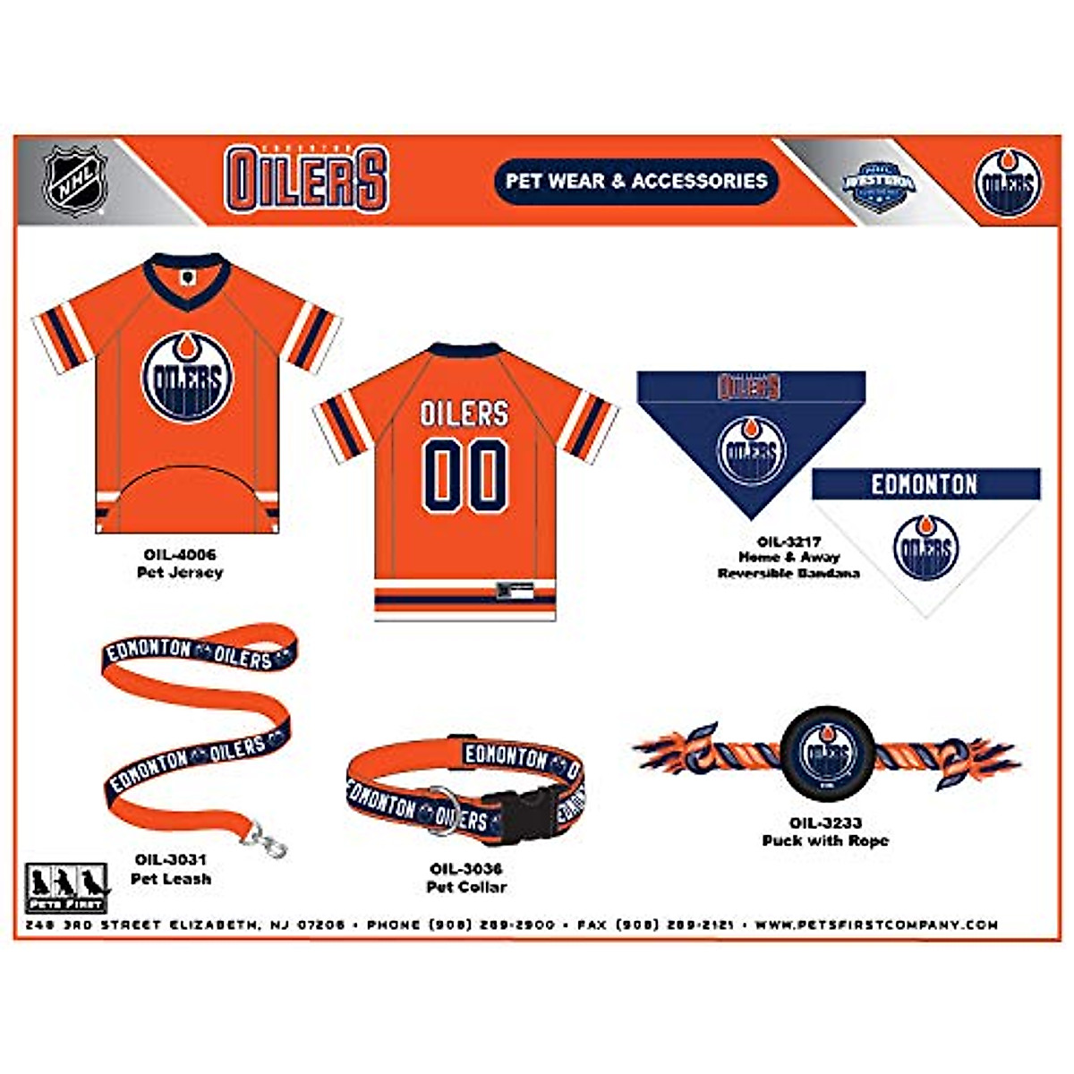 Pets First NHL Edmonton Oilers Collar for Dogs & Cats, Small. - Adjustable, Cute & Stylish! The Ultimate Hockey Fan Collar!