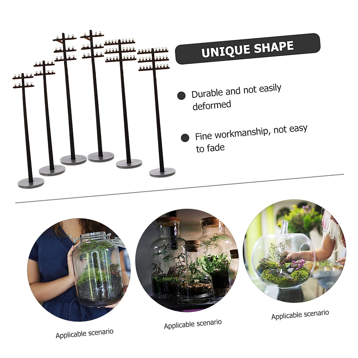 Asakkura 30 pcs for Train Railroad Early Telegraph Telephone Scenery Educational Traffic Layout Railways Diorama Architecture DIY Model Models Scene Adorns Miniature Decoration Accessories