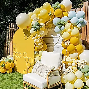 Sharlity 130PCS Yellow Balloon Garland Arch Kit Yellow Balloons Different Sizes 18 12 10 5 Inch for Birthday Baby Shower Carnival Anniversary Sunflower Party Decorations