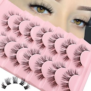 Veleasha Lash Clusters 3D Fluffy & Wispy DIY Individual Lashes Handmade & Lightweight False Eyelashes 7 Pairs Pack Natural Look Eyelashes (Cluster 01)