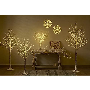 LITBLOOM Lighted Snowflake 2 Pack 70 Fairy Lights 14IN Battery Operated with Timer for Window Christmas Decoration Indoor Outdoor