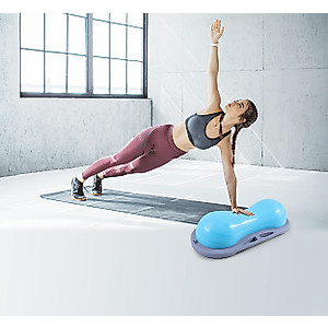 Nice C Balance Ball, Half Ball, Balance Ball, Exercise Workout Trainer, with Resistant Band, Strength Fitness Yoga with Bonus Foot Pump (Blue Peanut)