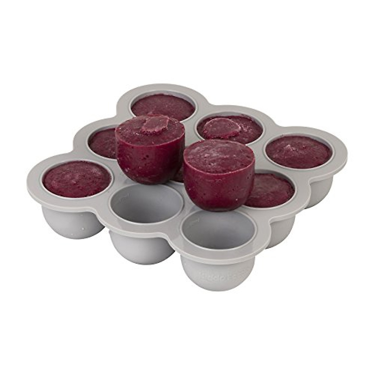 KIDDO FEEDO Multipurpose Tray for Freezing Baby Food, Herbs and Ice Cubes. Also Baking Mold for Egg Bites, Muffins and Frittatas - Free E-book by Author/Dietitian - Gray