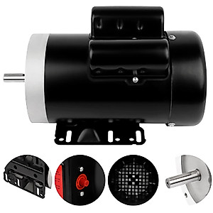 1.5HP Electric Motor General Purpose Single Phase Motor 1750RPM 56C 115/230V 5/8"Shaft Diameter CW/CCW TEFC IP55 60HZ