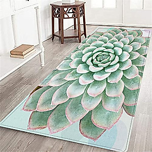 DONMYER Area Rugs, Tropical Plants Succulents Cactus,Runner Rug Floor Non-Slip Door Mats Floor Carpet Floor Mat Door Rugs for Hallway Living Room Bedroom 70.8''L x 23.6''W
