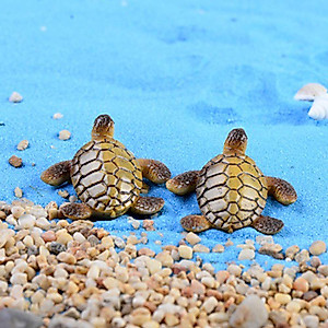 Shineweb 2Pcs Resin Turtle Model Miniature Fairy Garden Bonsai Figurine Decor Ornament Outdoor Statues