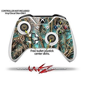 WraptorSkinz Decal Vinyl Skin Wrap Compatible with Xbox One S Console and Controllers - WraptorCamo Grassy Marsh Camo Neon Teal