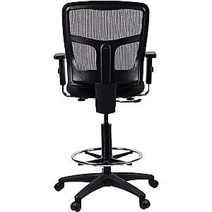 Lorell Ratchet Mesh Mid-Back Stool Chair 2.6" Height X 75.8" Width X 27.3" Length Black
