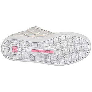 DC Women's Court Graffik SE Skate Shoe, White/Metallic Silver/Pink, 10.5