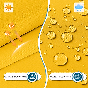 Basic Beyond Outdoor Chair Cushions for Patio Furniture, Waterproof Outdoor Cushions, Square Corner Patio Chair Cushions Set of 4 with Ties, 18.5"x16"x3", Yellow