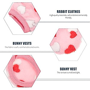 TEHAUX 2 Pieces Soft Pet Costume Rabbit Bunny Pet Clothes Warm Fleece Pet Apparel Comfortable Small Pet Vest Clothing for Small Animals Ferret Chihuahua Puppy Kitten