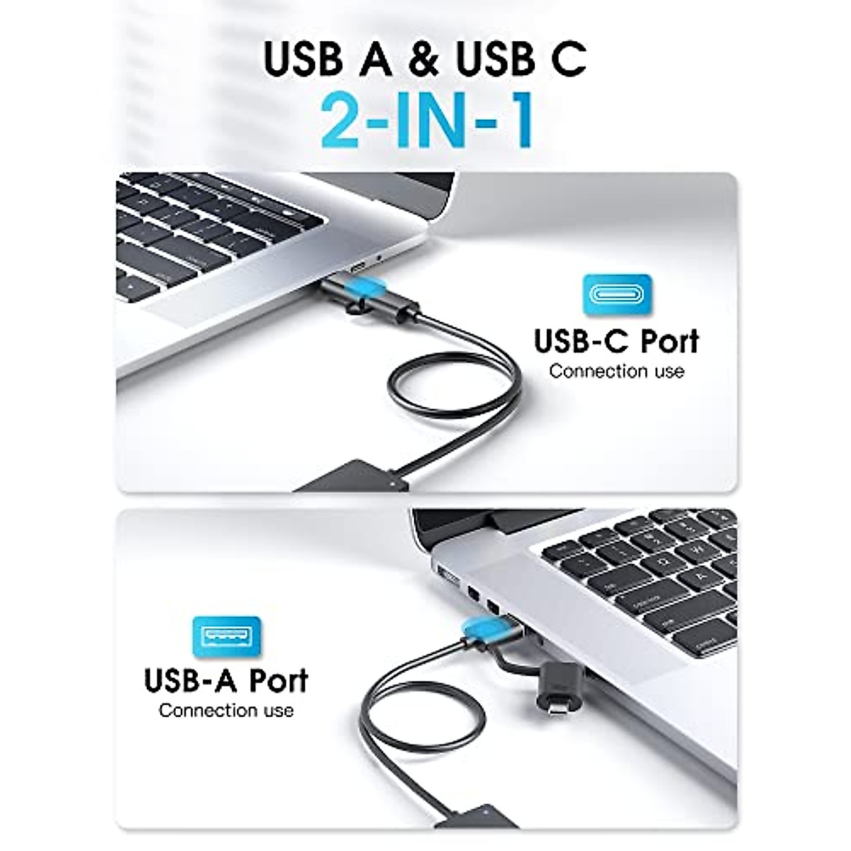 BYEASY USB Hub, USB 3.1 C to USB 3.0 Hub with 4 Ports and 2ft Extended Cable, Ultra Slim Portable USB Splitter for MacBook, Mac Pro/Mini, iMac, Ps4, PS5, Surface Pro,Flash Drive, Samsung(Black)