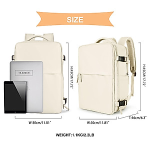 coowoz Travel Backpack For Women Men Airline Approved,Off Whit Carry On Backpack,Large Hiking Backpack Waterproof Outdoor Sports Rucksack Casual Daypack Fit 15.6 Inch Laptop Backpack College Backpack