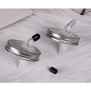 Mason Jar Pour Spouts. free flow Mason Jar Pour Spouts, mason jar for spout regular mouth size 70mm dispenser germination cover. Suitable for any liquid. LeakProof 2Pack + 4 Black Lid Caps (2 Pack