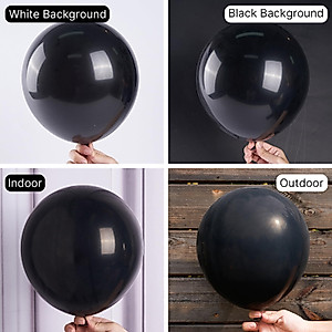 PartyWoo Black Balloons, 155 pcs Black Balloons Different Sizes Pack of 18 12 10 5 Inch Black Balloons Arch Kit Balloon Garland for Birthday, Graduation, Halloween, Party Decorations, Black-Y18