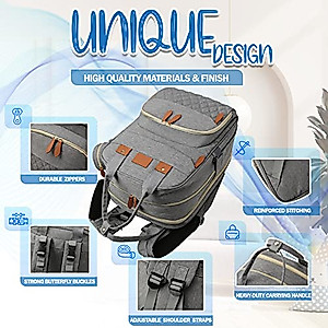 Mowaysers Diaper Bag with Changing Station – Diaper Bag Backpack Baby Changing Station – Multifunction Waterproof Diaper Backpack with Pacifier Case, Stroller Straps – Comfortable and Modern (Red)