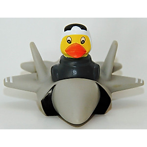 Waddlers Air Force Rubber Duck, Brand, Showing Mighty US Air Force Modern F35 Special Rubber Duck, Birthday Baby Shower Party US Patriotic Themed General Gift