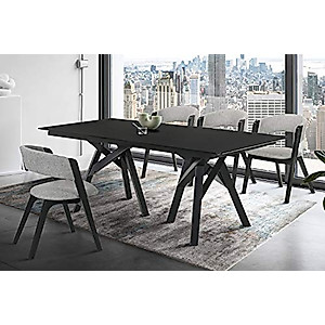 Armen Living Cortina 79" Mid-Century Modern Black Wood Dining Table Legs