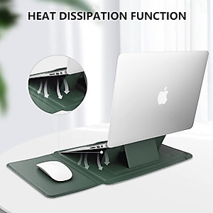 Hyfant Laptop Sleeve Case with Stand and Mouse Pad 13-14 Inch Laptop Case Chromebook Sleeve Leather Protective Cover for MacBook Pro/Air Dell HP Lenovo ThinkPad Samsung Asus Acer LG Laptops