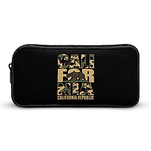 Camouflage California Repubic Pencil Case Makeup Bag Big Capacity Pouch Organizer for Office College