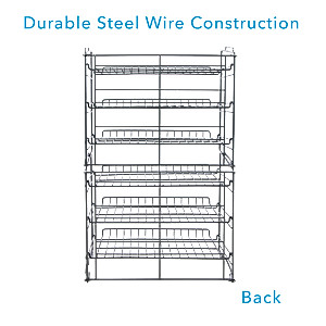 Atlantic Gravity-Fed Compact Double Canrack – Kitchen Organizer, Durable Steel Construction, Stackable or Side-by-Side, PN in Silver
