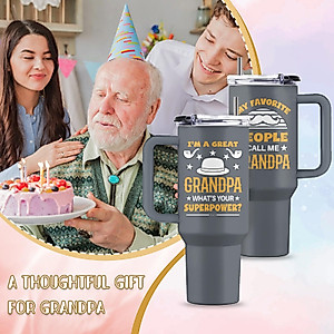 Uibunoo Gifts for Grandpa, 40 Oz My Favorite People Call Me Grandfather Tumbler with Handle & Straw, Pop Pop Mug for Birthday, Presents for Grandpa, Gifts for Grandfather