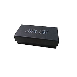 Hello Tie Men's Skinny Tie Handmade PU Leather Black Narrow Necktie