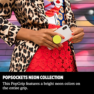 ​​​​PopSockets Phone Grip with Expanding Kickstand, Solid PopGrip - Neon Yellow