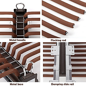 MYOYAY Pull Out Trousers Rack 22 Arms Steel Pull Out Pants Rack Pants Hanger Bar Clothes Organizers for Closet for Space Saving and Storage Maximum Load 33lbs Beige 23.4x18x5.7inch